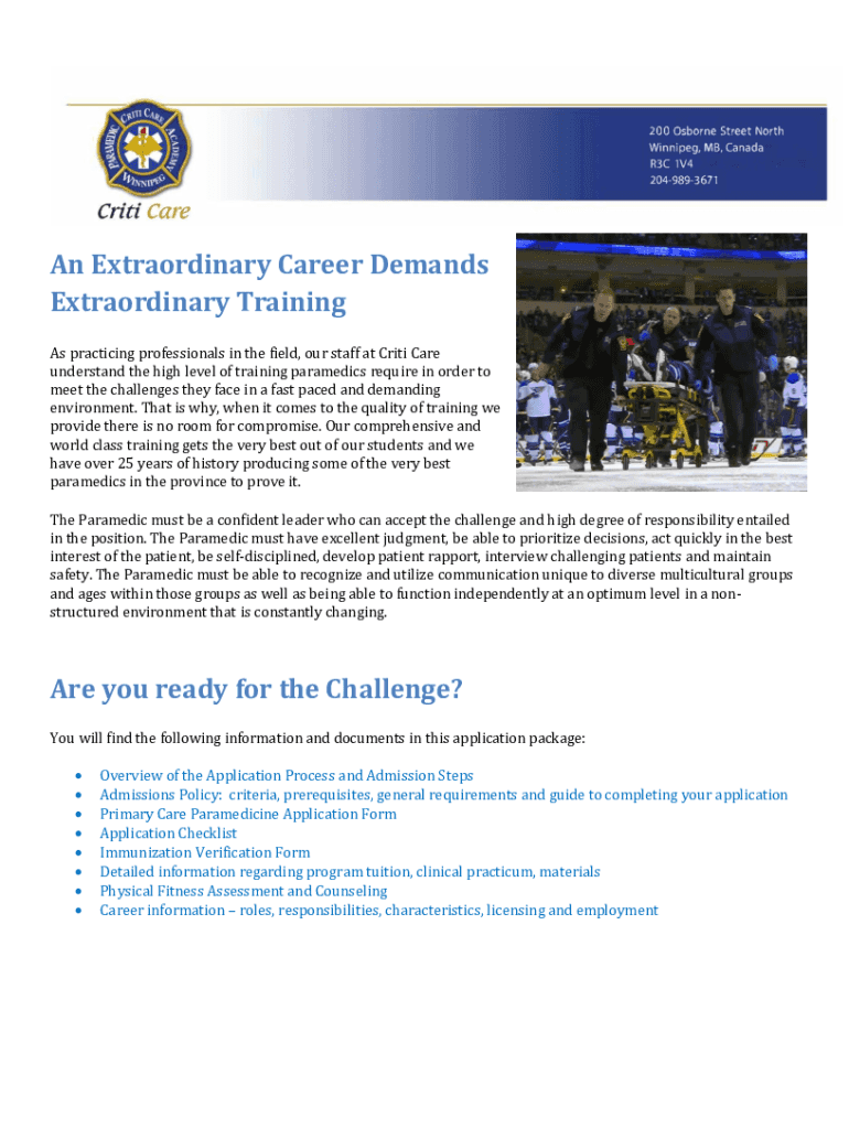 Fillable Online How to become a paramedic: Requirements for the job Fax ...