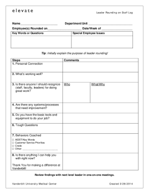 Fillable Online Get Employee Rounding Template Fax Email Print - pdfFiller