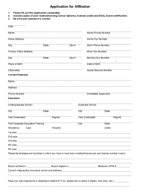 Fillable Online Section. Application for Affiliation Fax Email Print ...