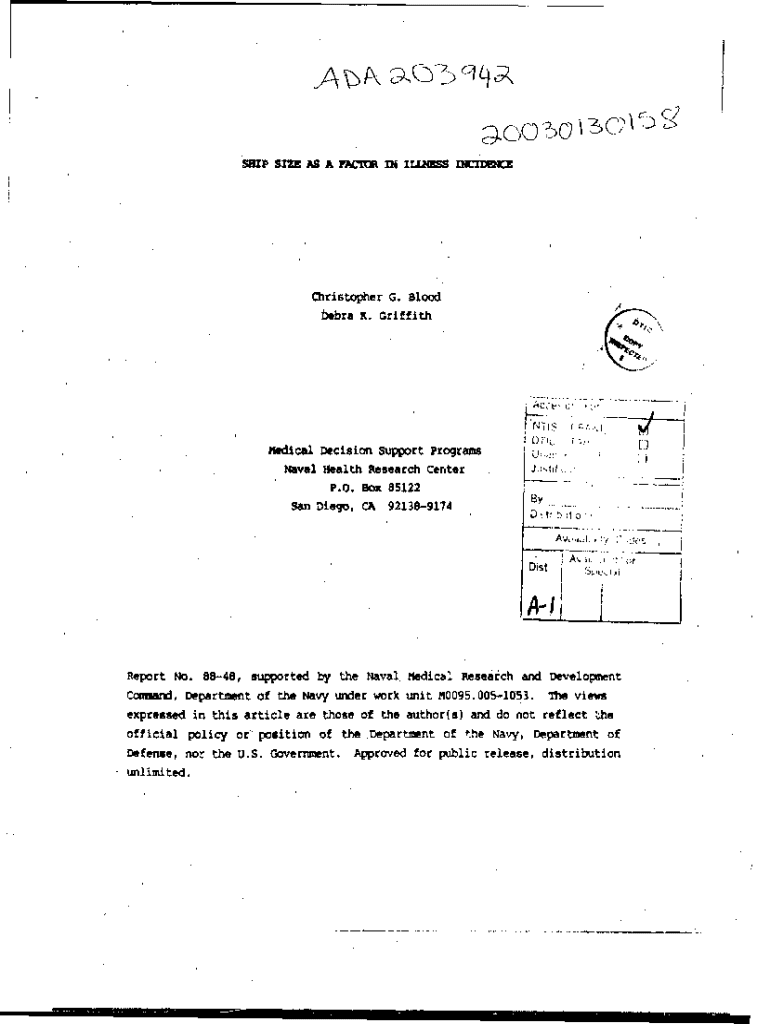 Fillable Online U.S. Navy health surveillance, Part 2: Responses to a ...