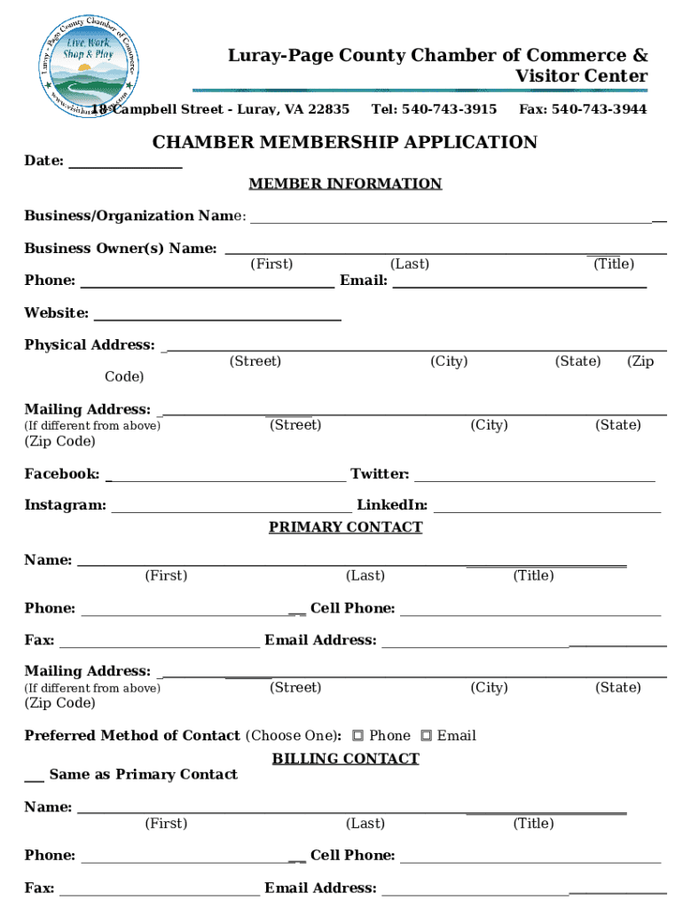 Join the Chamber/ Bureau Doc Template | pdfFiller