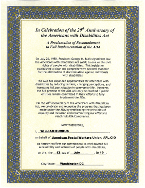 Fillable Online Transcript of Statement By The President July 26, 1990 ...