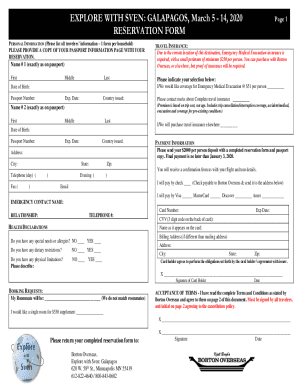 Fillable Online Galapagos entry requirementsFees, forms, insurance Fax ...
