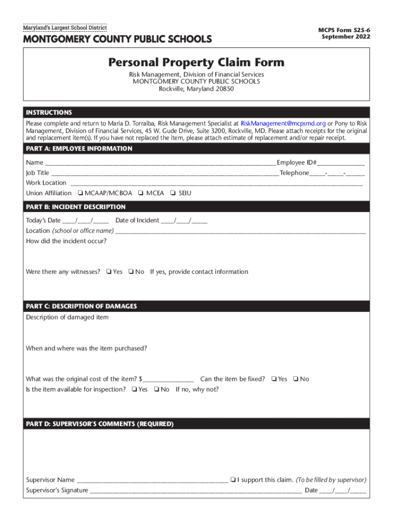 Fillable Online Property Damage/Loss Claim Form Fax Email Print - pdfFiller