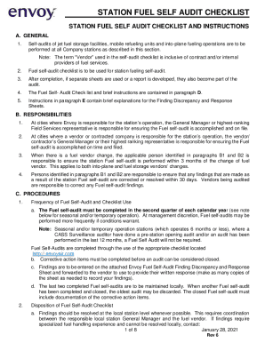Fillable Online Fuel Audit Checklist - Fill Online, Printable, Fillable ...