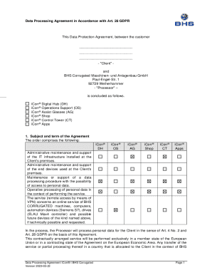 Fillable Online Data Processing Agreement in Accordance with Art Fax Email Print - pdfFiller