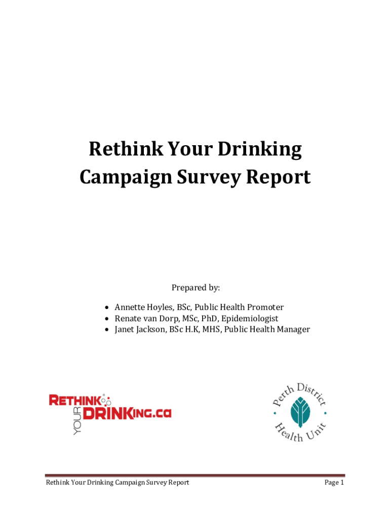 Fillable Online Rethink Your Drinking Campaign Survey Report Fax Email ...
