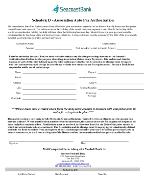 Fillable Online The Association Auto Pay Authorization Form allows for ...