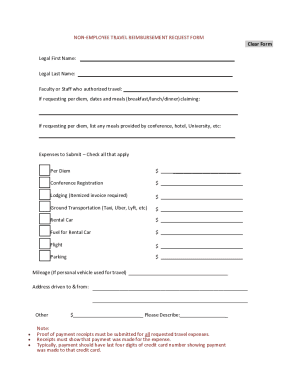 Fillable Online Non-Employee Travel Reimbursement Request Form Fax ...