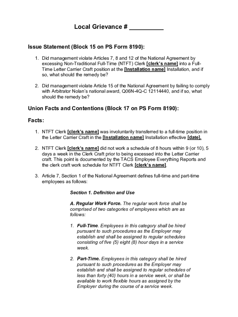 Fillable Online excessing Non-Traditional Full-Time (NTFT) Clerk clerks ...