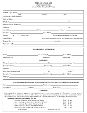 Fillable Online Forms - First Class DentalTodd L Johnson DDS, Inc. Fax ...