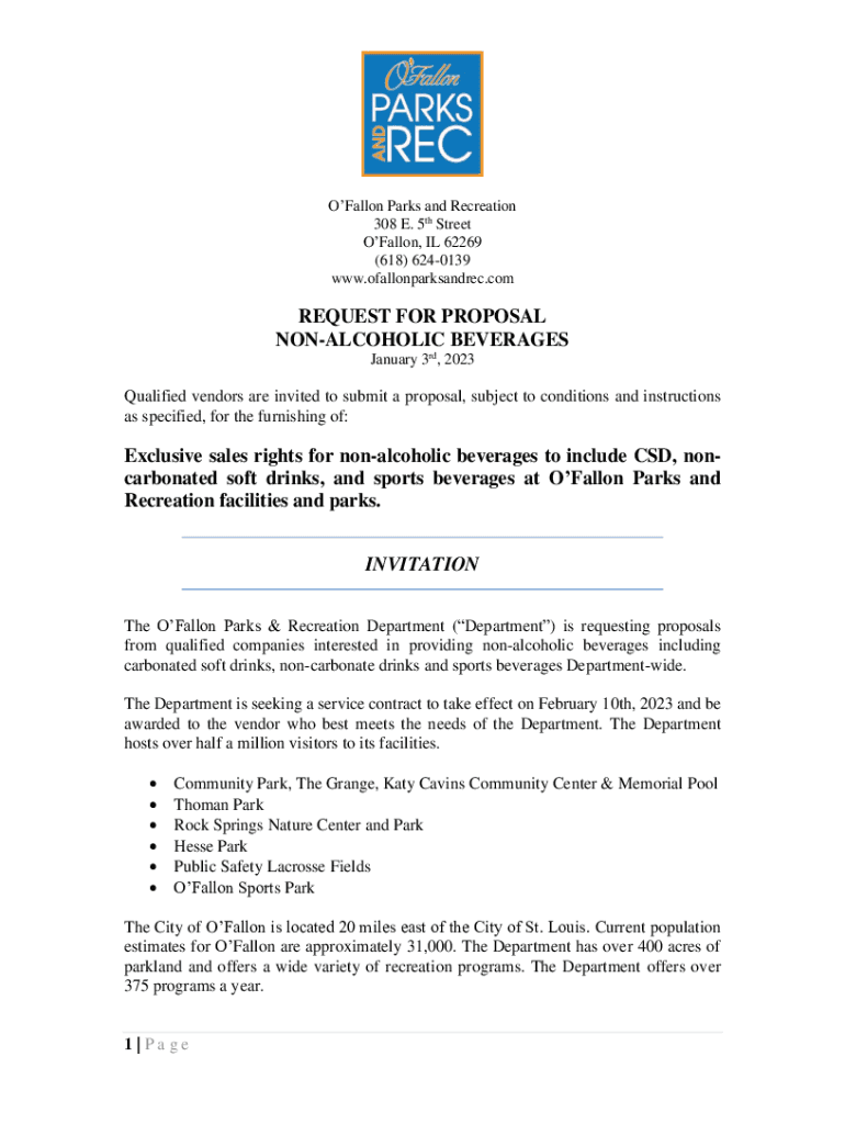 Fillable Online Request for Proposal: Non-Alcoholic Beverages Fax Email ...