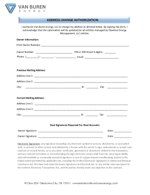 Fillable Online address change authorization form - Owner Relations Fax ...