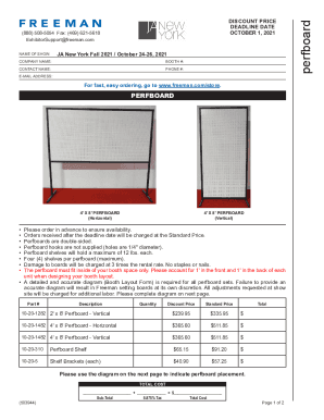 Fillable Online 4' X 8' PERFBOARD Fax Email Print - pdfFiller