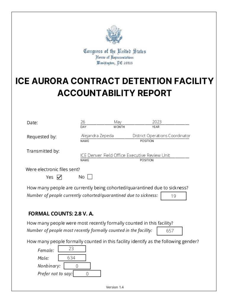 Fillable Online ICE AURORA CONTRACT DETENTION FACILITY ... Fax Email Print - pdfFiller