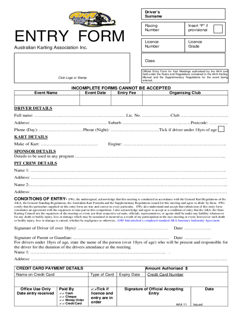 Fillable Online Getting StartedOakleigh Go Kart Racing Club Fax Email ...