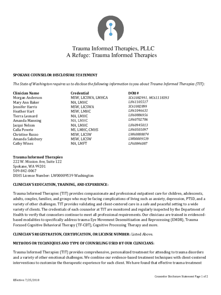 Fillable Online 3-Counselor-Disclosure-Statement. ... Fax Email Print - pdfFiller
