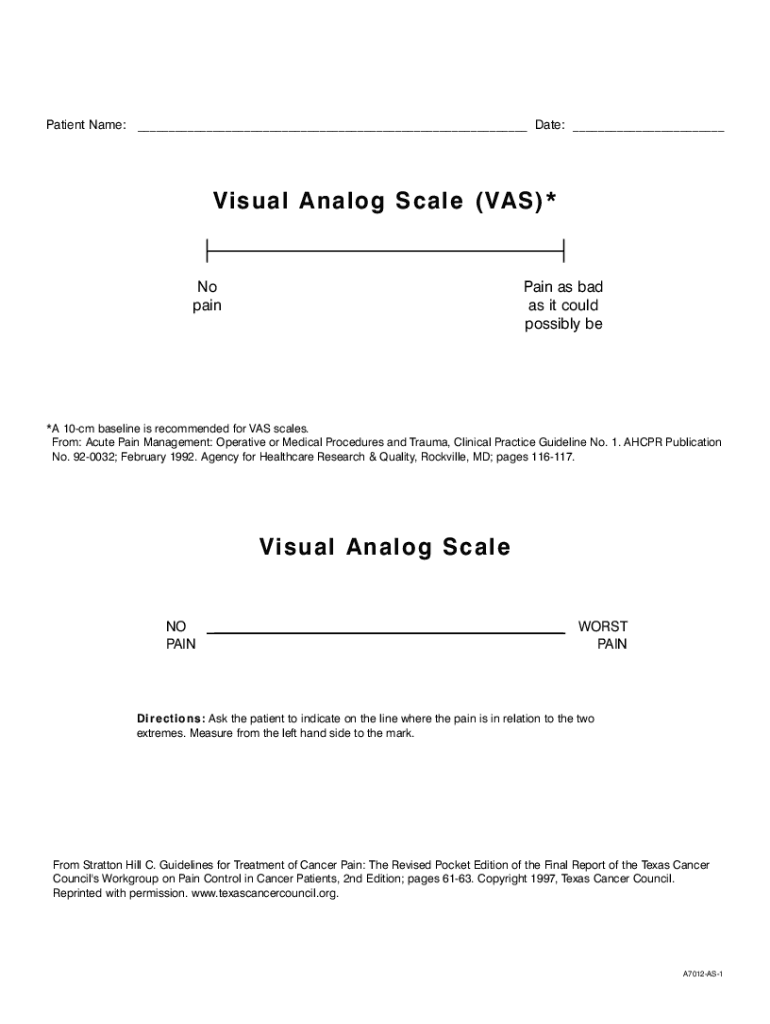 Fillable Online Validation of Digital Visual Analog Scale Pain Scoring With ... Fax Email Print ...