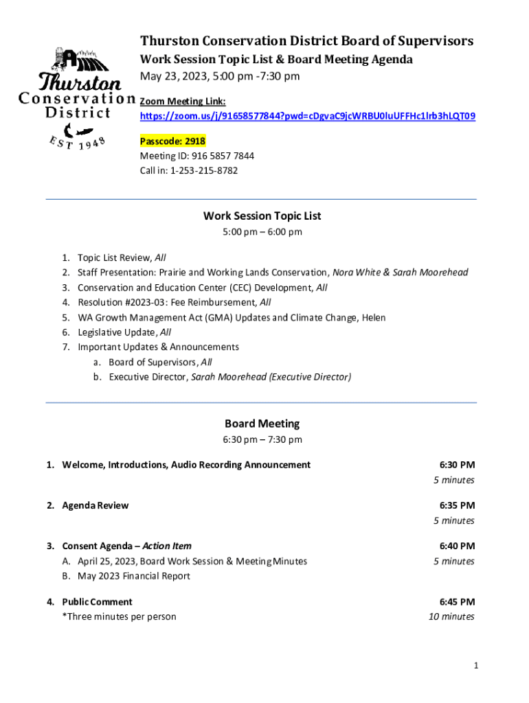 Fillable Online Work Session Topic List Fax Email Print - pdfFiller