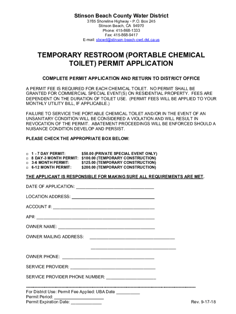 Fillable Online stinson-beach-cwd dst ca Stinson Beach County Water ...