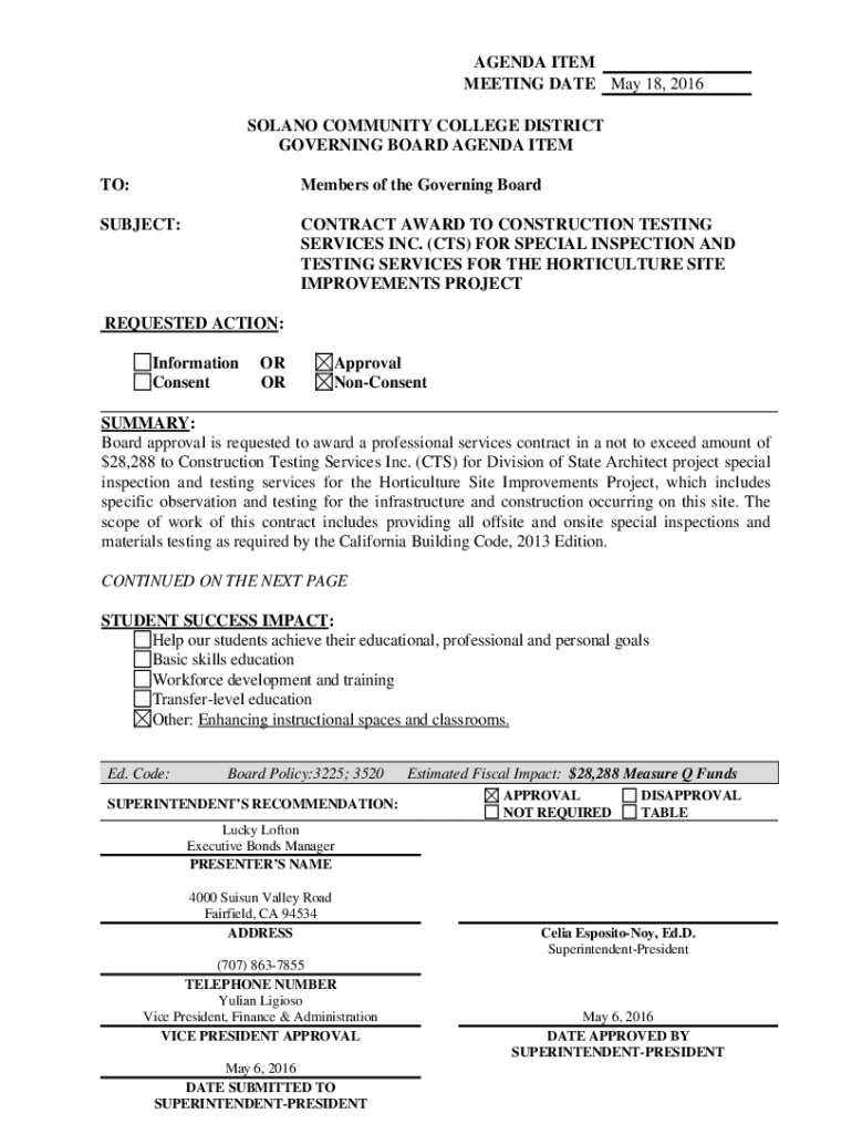 Fillable Online (CTS) FOR SPECIAL INSPECTION AND Fax Email Print ...