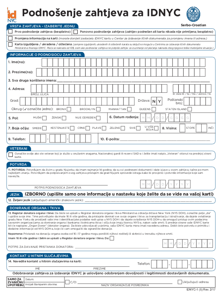 Fillable Online BAM Membership for IDNYC Card Holders Fax Email Print ...