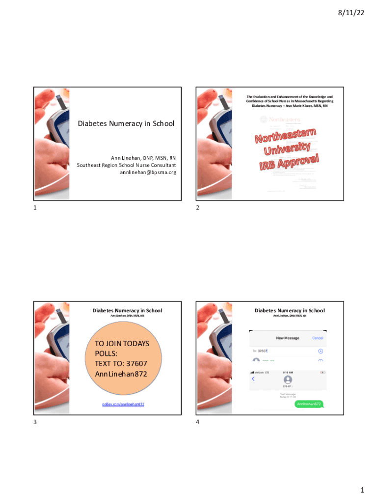 Fillable Online Diabetes Numeracy in School DNT TEST slides Fax Email ...