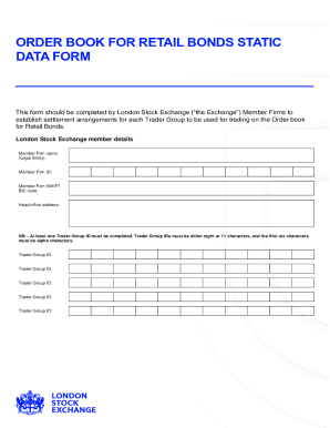 Fillable Online Order Book for Retail Bonds - LSEG. This form should be ...