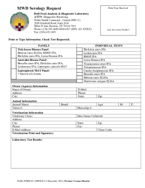 Fillable Online Request for FAVN-OIE Rabies Antibody Test Fax Email ...
