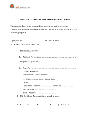 Fillable Online FIDELITY-GUARANTEE-PROPOSAL-FORM- ... Fax Email Print - pdfFiller