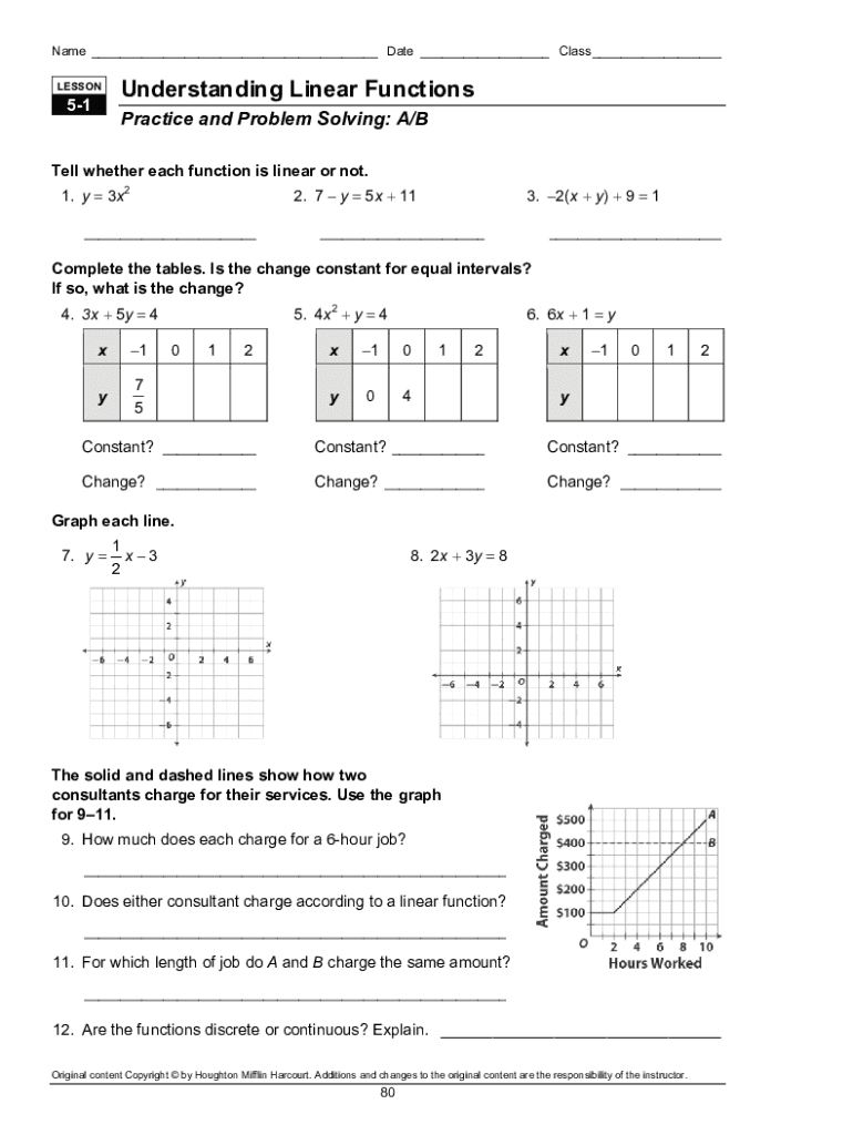 Fillable Online Understanding Linear Functions Fax Email Print - pdfFiller