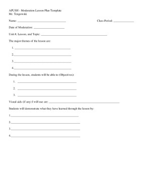 Fillable Online Westside High School Lesson Plan Template Fax Email ...