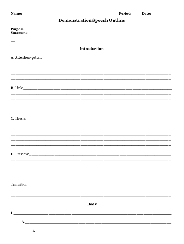 Fillable Online This is what your main points must support or prove ...