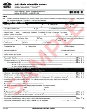 Fillable Online American National Insurance Company Fax Email Print ...
