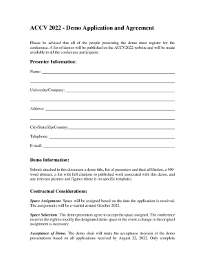 Fillable Online Demo Application and Agreement Fax Email Print - pdfFiller