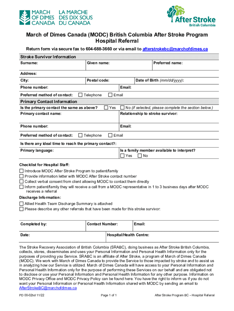 Fillable Online We've partnered with March of Dimes Canada to support ...