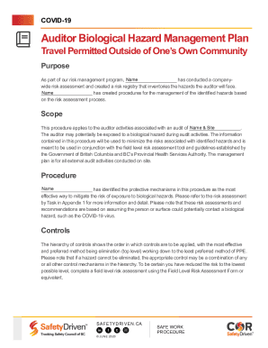 Fillable Online Fieldwork/Project Risk Assessment Template ( ... Fax ...