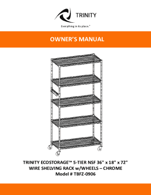 Fillable Online TRINITY EcoStorage 5-Tier NSF Wire Shelving Rack with ...