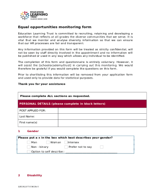 EQUAL OPPORTUNITY MONITORING Doc Template | pdfFiller