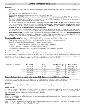 Fillable Online 2015 General Information and Instructions for RCT-113B ...