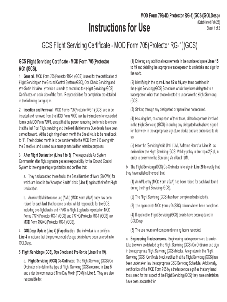 Fillable Online Instructions for Use - GCS Flight Servicing Certificate ...