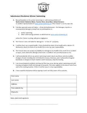 Fillable Online 2022 Disclaimer Form Winter Swimming .docx Fax Email ...