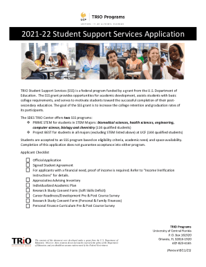 Fillable Online TRIO Student Support Services (SSS) is a federal ...