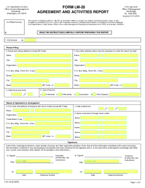 Fillable Online INSTRUCTIONS FOR FORM LM-20 AGREEMENT AND ... Fax Email ...