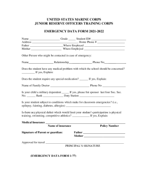 Fillable Online Marine Corps JROTC - Marines.mil Fax Email Print ...
