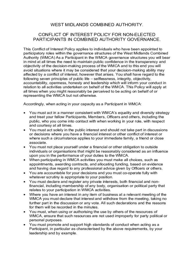 Fillable Online 12. b Conflict of Interest Policy - Appendix.pdf Fax Email Print - pdfFiller