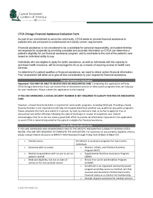 Fillable Online CTCA Chicago Financial Assistance Evaluation Form Fax ...