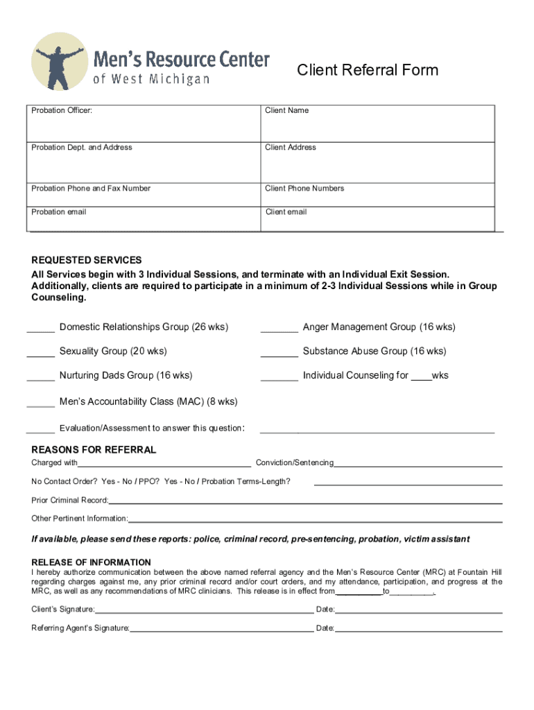 Fillable Online Referral Form-PO Fax Email Print - pdfFiller