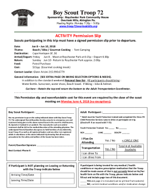 Fillable Online New Scout / Parent Orientation Fax Email Print - pdfFiller