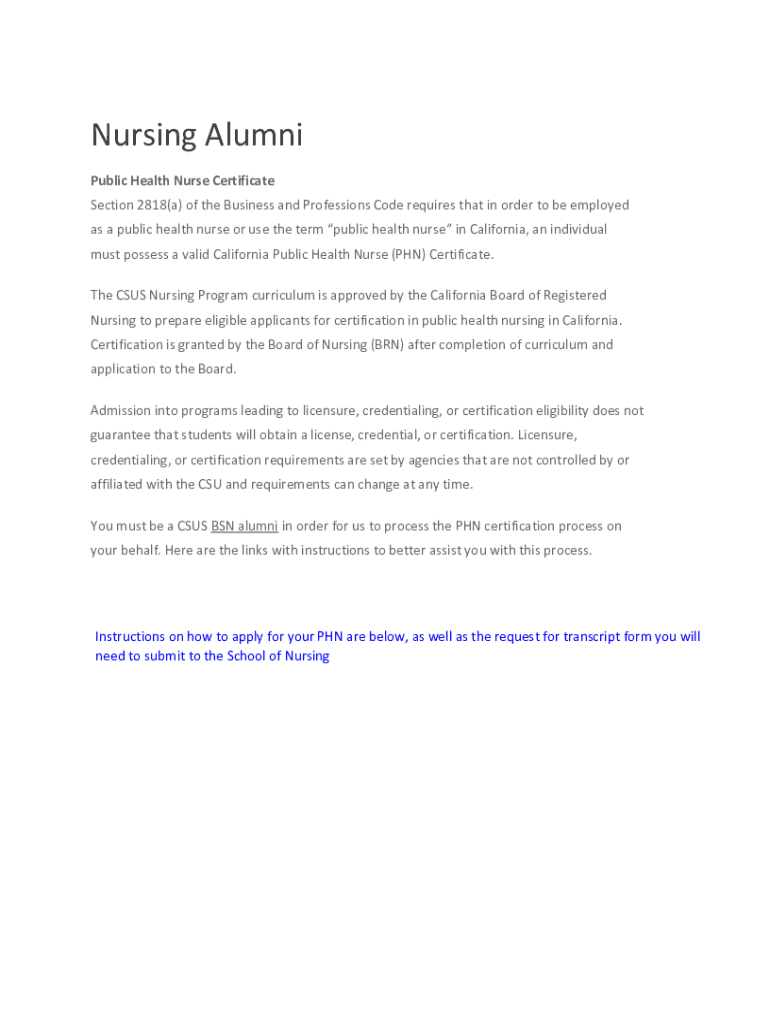 Fillable Online Public Health Nurse Registration Certificate - Minnesota.gov Fax Email Print ...